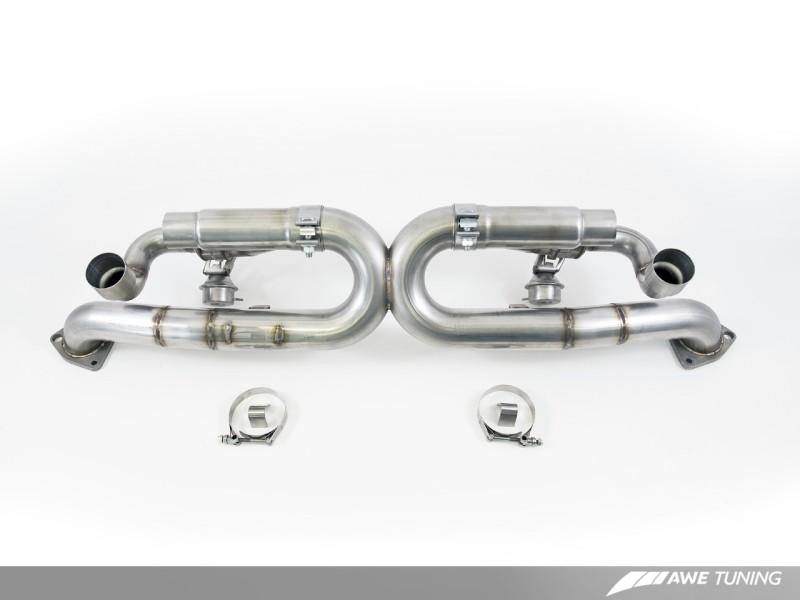 AWE SwitchPath Exhaust-4" Black Tips 2012-16 Porsche 911 Carrera S/4S